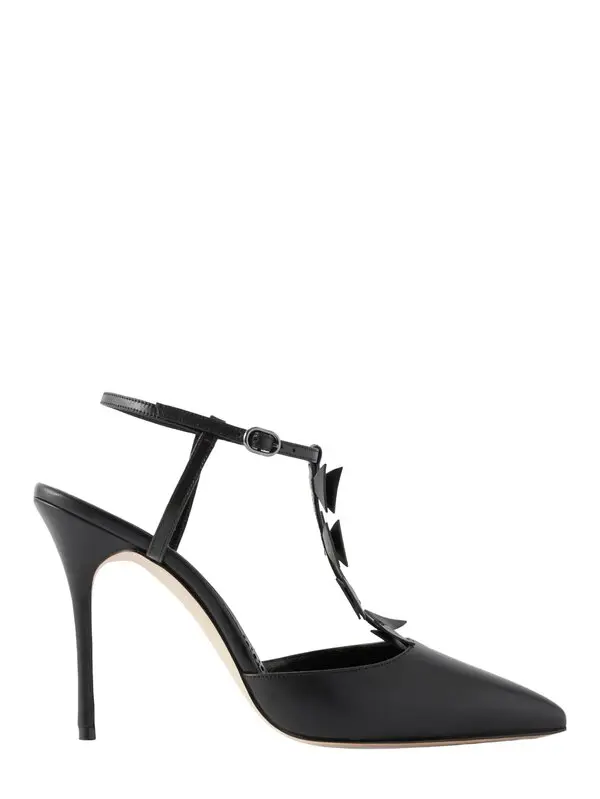 Manolo Blahnik Maurata 105 Leather Pumps With Bow Detailing - Black