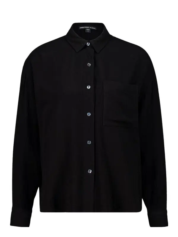 JAMES PERSE Oversized Fit Shirt With Chest Pocket And Button Fastening - Black