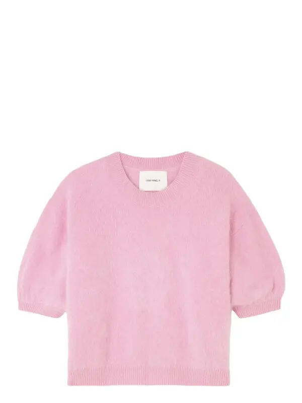 LISA YANG Juniper Knitted Short-sleeve Sweater - Pink