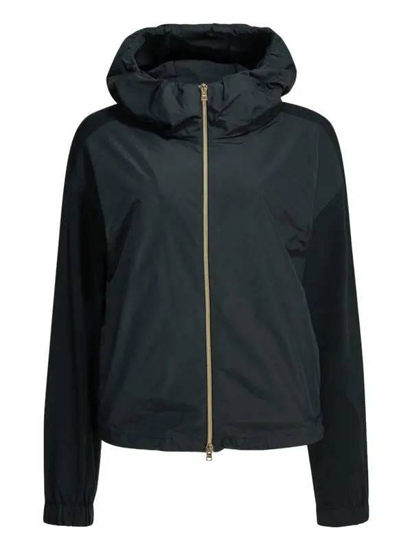 Herno Zip-up Relaxed Fit Jacket With Hood - Blue