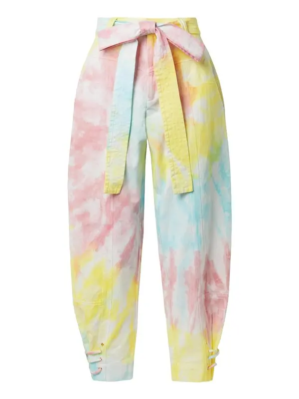 LoveShackFancy Tao Cropped Tapered Pants - Yellow