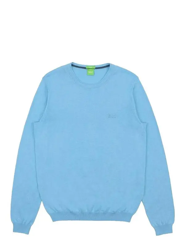 Hugo Boss Round Neck Sweater With Logo Embroidery - Blue