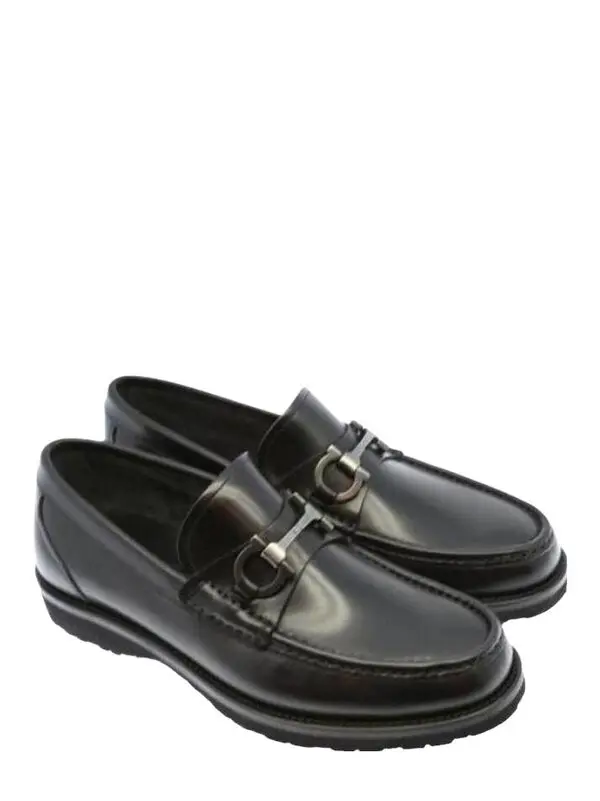 FERRAGAMO Pueblo Series Loafers With Horsebit Detail - Black
