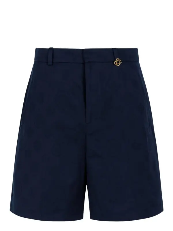 Casablanca Monogrammed Knee-length Shorts - Black