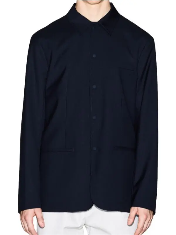 Armani Exchange Long-sleeved Casual Jacket With Classic Collar - Black