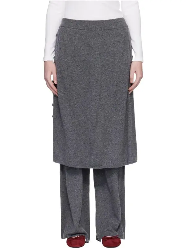 LISA YANG The Payton Trousers Rib-knit Wide Leg Pants - Graphite