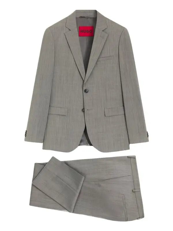 Hugo Boss Long-sleeved Wool Blend Suit - Grey