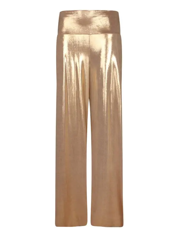 Norma Kamali Metallic Wide-leg Pants - Brown