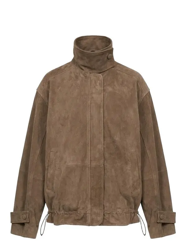 ROTATE BY BIRGER CHRISTENSEN Long-sleeved Leather Jacket - Brown