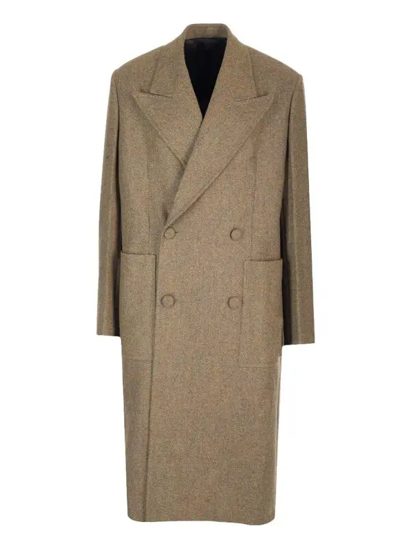 Givenchy Oversized Double-breasted Long Coat - Brown