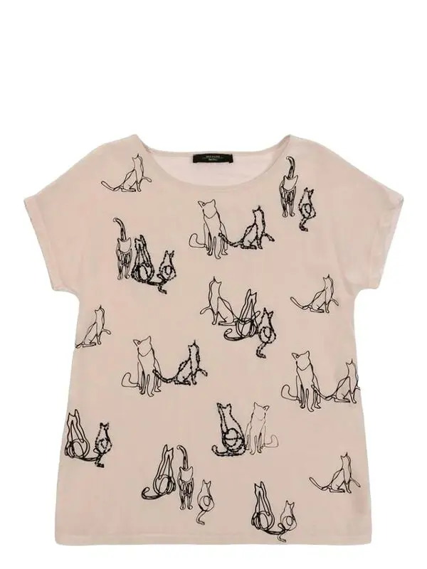 Max Mara Embellished T-shirt - Pink