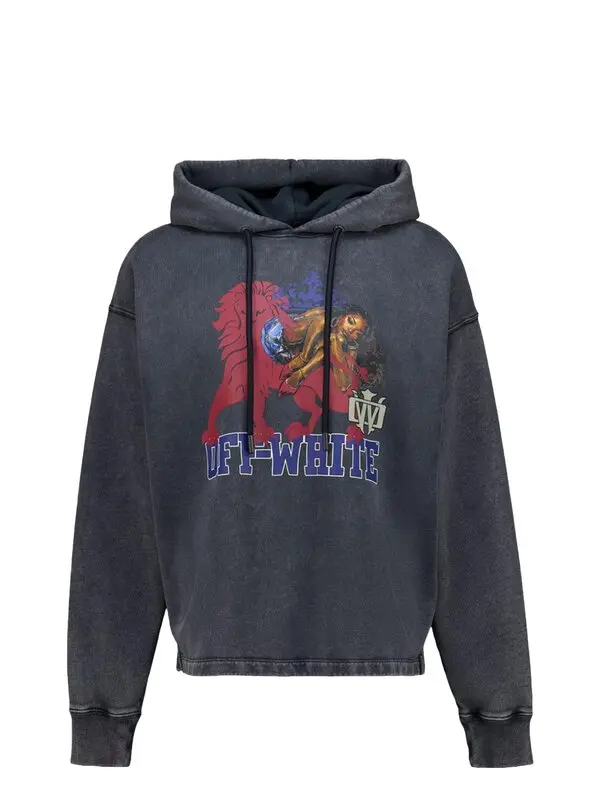 Off-White Mareado" Hoodie With Graphic Print - Black
