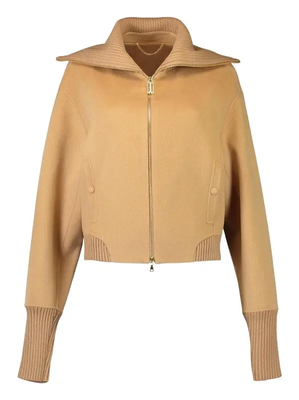 Victoria Beckham Wool-blend Cropped Jacket - Nude