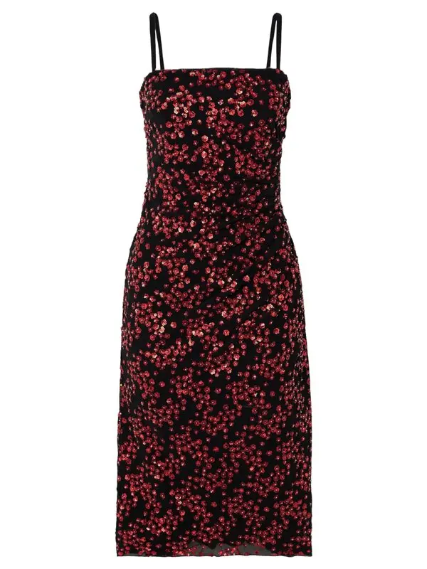 Staud Florentina Embellished Pleated Dress - Black