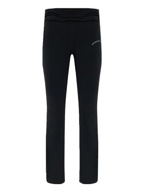 MISBHV Flared Trousers With Logo Detail - Black