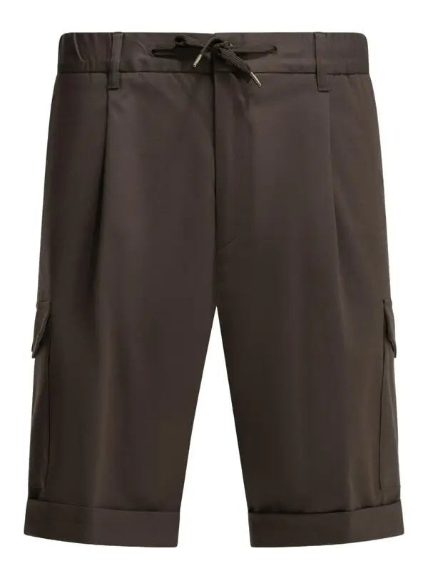 Herno Pleated Cargo Shorts - Brown