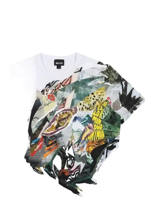 Just Cavalli Item O-neck Short-sleeved T-shirt - White