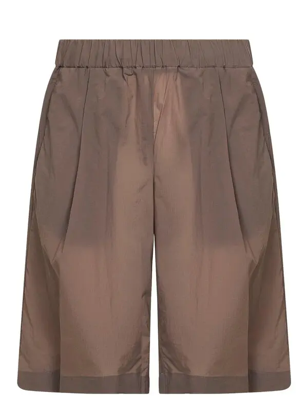 Herno Pleated Elastic-waist Shorts - Brown