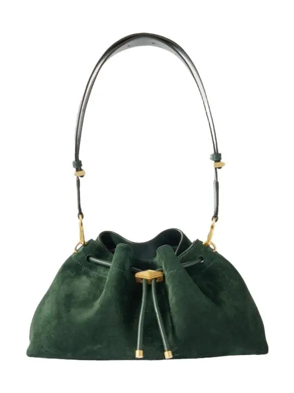 JIMMY CHOO Medium Suede And Leather Shoulder Bag - Green