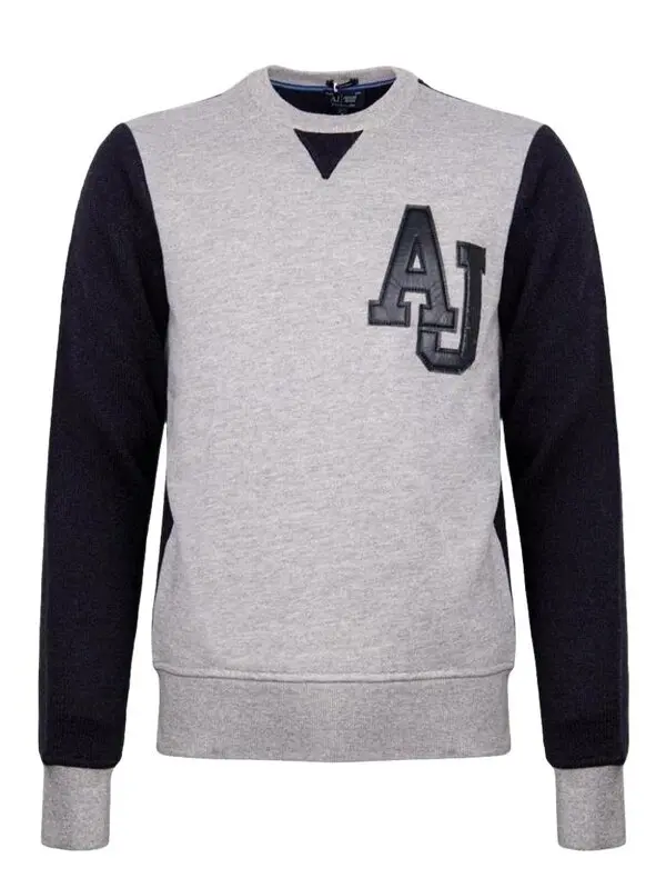 Emporio Armani Contrast Logo Pullover - Gray