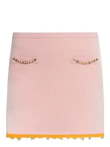 Casablanca Double Face Frayed-edge Mini Skirt - Pink