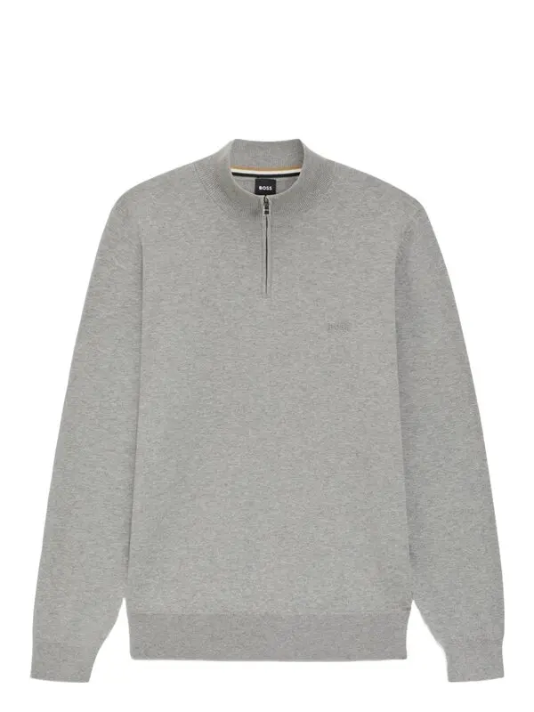 Hugo Boss Quarter Zip Knit Sweater - Grey