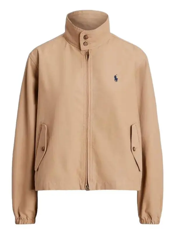 Polo Ralph Lauren High Neck Zip Up Jacket - Khaki