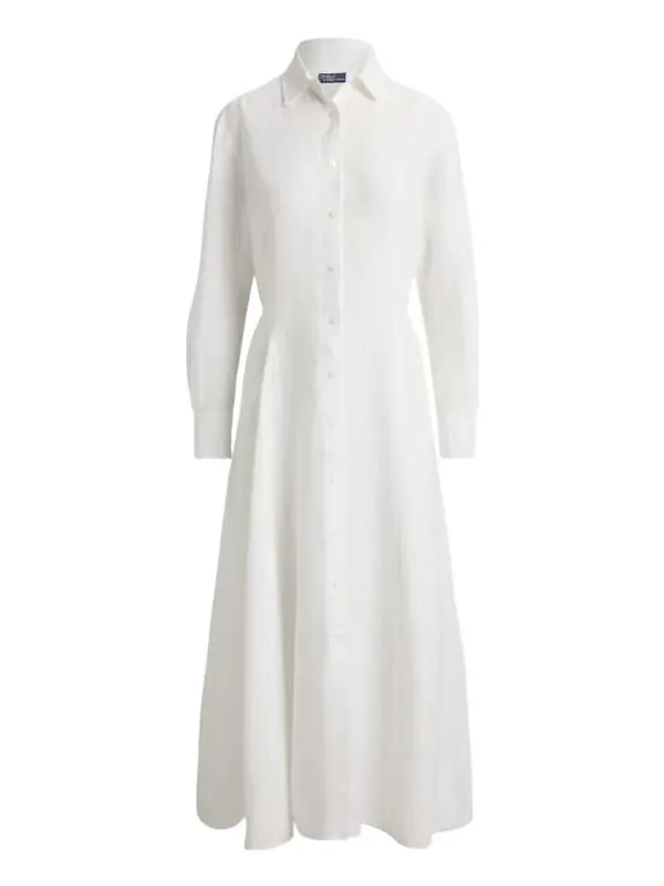 Ralph Lauren Polo Belted Long Shirt Dress - White