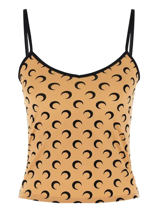 MARINE SERRE Moon Print Jersey Top - Nude