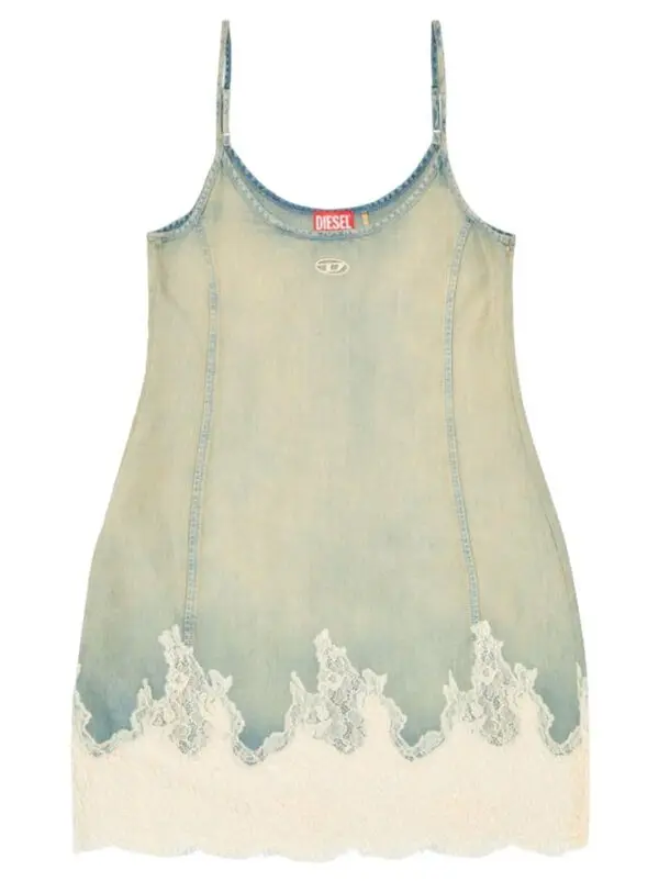 DIESEL® De-odry-s Lace-trim Mini Dress - Light Blue