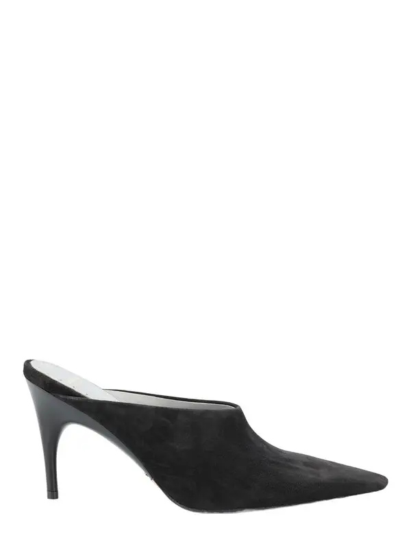 Balenciaga Pointed Toe High Heel Mules - Black