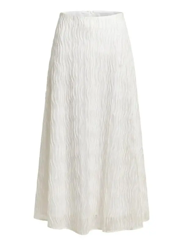 Peserico Ruffled Midi Skirt - White