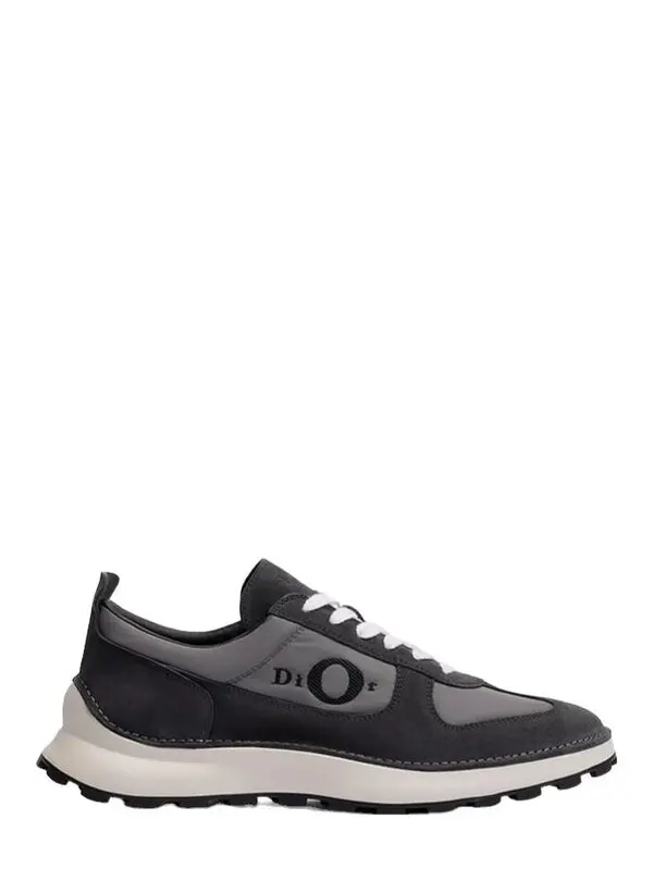 Dior Lace-up Sneakers With Logo Detailing - Black