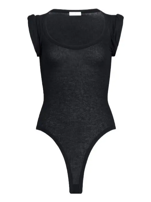 Alaïa Ribbed Jersey Bodysuit - Black