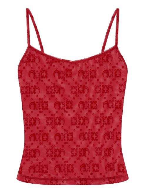 MARINE SERRE Moonogram Mesh Camisole - Red