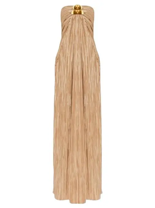Cult Gaia Sequoia Pleated Maxi Dress - Beige