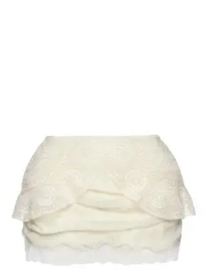 Magda Butrym Lace Draped Mini Skirt - White