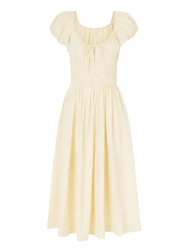 DÔEN Quinn Pleated Dress - White