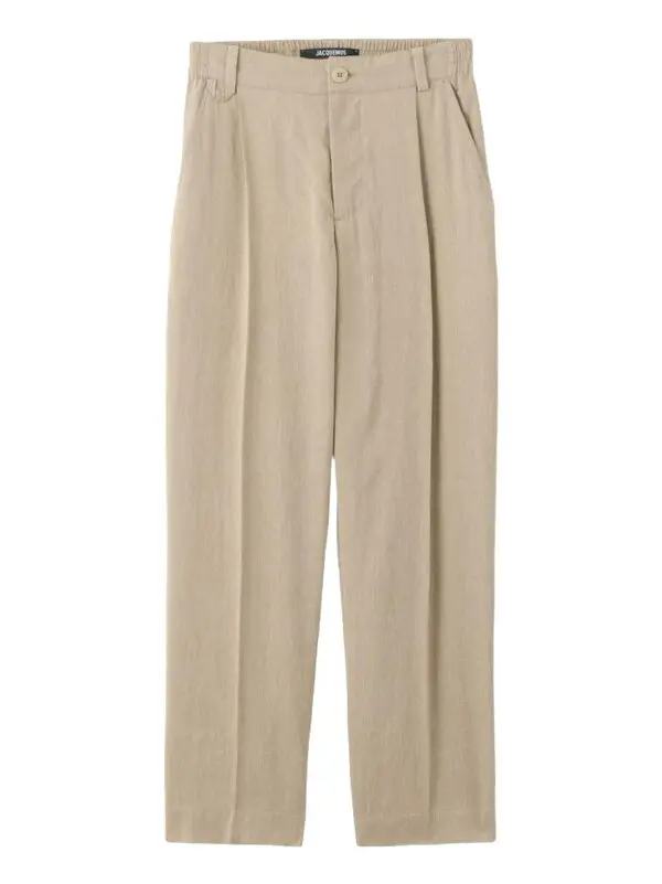 Jacquemus Pleated Straight-leg Trousers - Beige