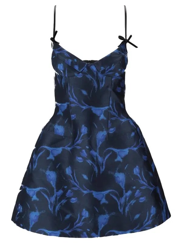 SHUSHU/TONG Floral Print Corset Dress - Dark Blue