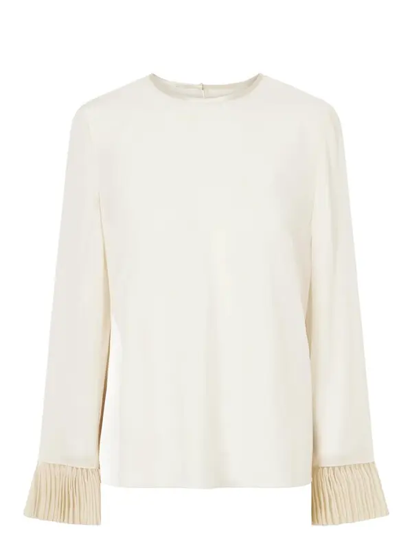 Valentino Garavani Pleated Cuff Blouse - Cream