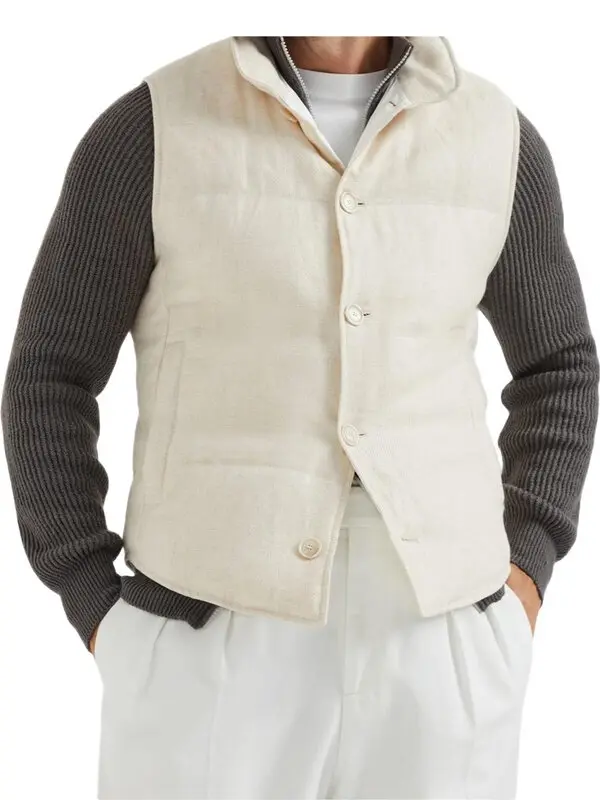 Brunello Cucinelli Sleeveless Padded Gilet - White