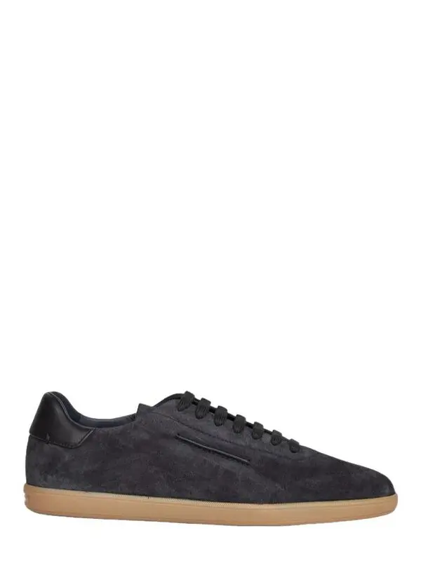 Zegna Round Toe Lace-up Sneakers - Black