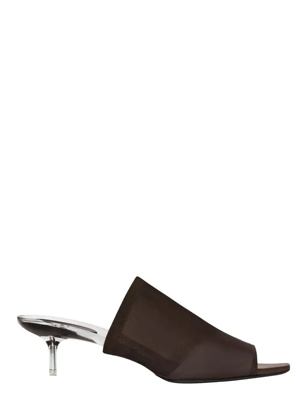 COURREGES Mesh Mule Sandals - Chocolate-colored