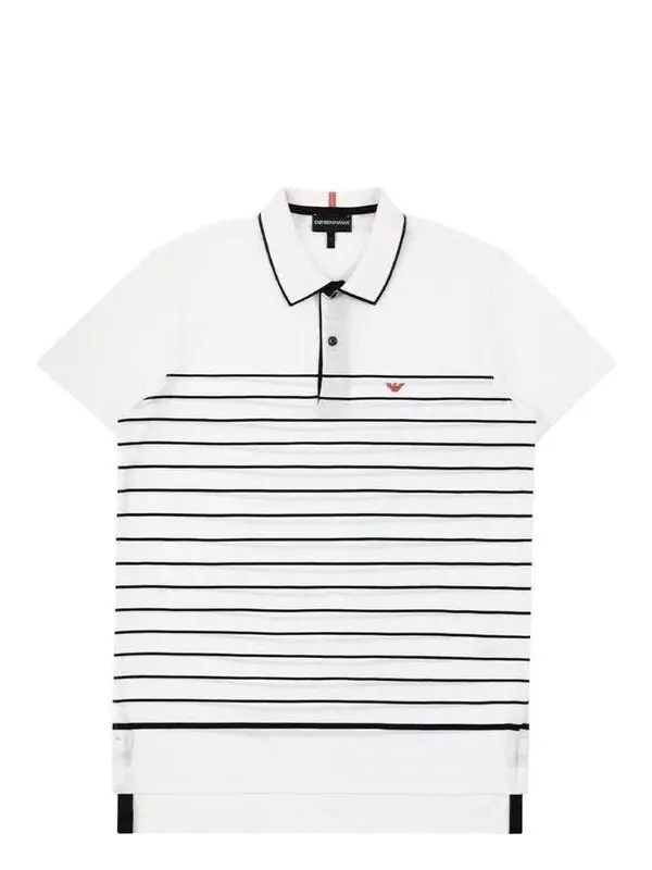 Emporio Armani Logo Embroidered Polo Shirt - White