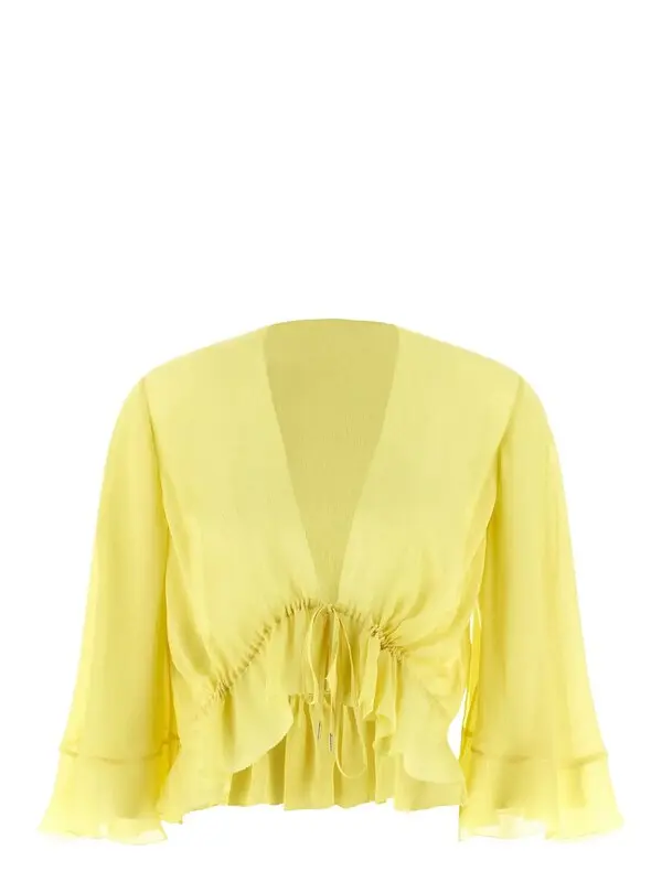 Alberta Ferretti Ruffled Drawstring Shirt - Yellow