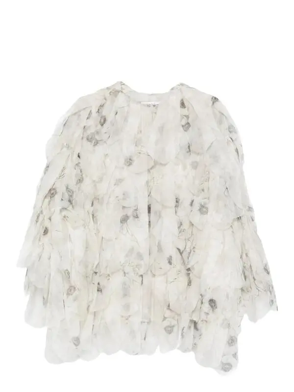 Max Mara Long Sleeve Ruffled Jacket - White