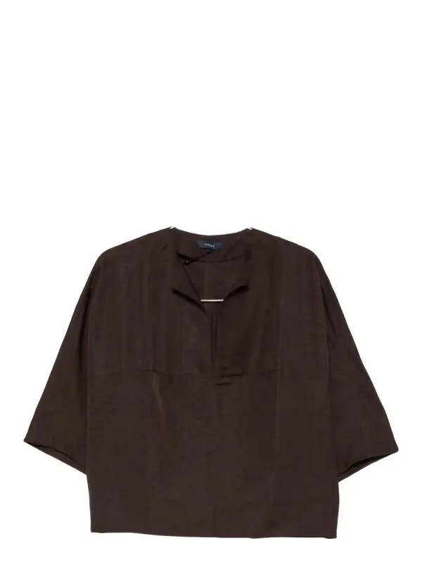 Soeur V-neck Pullover Shirt - Black