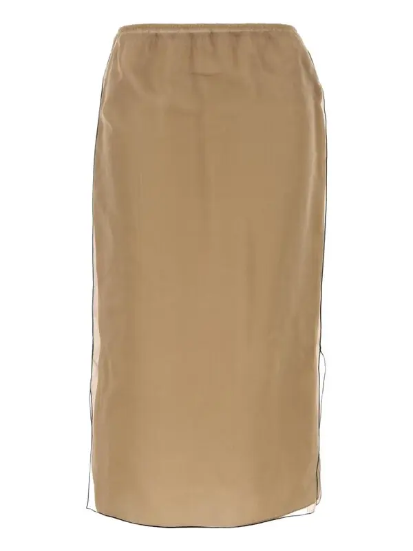 Khaite Syndi" Skirt With Side Slits - Nude