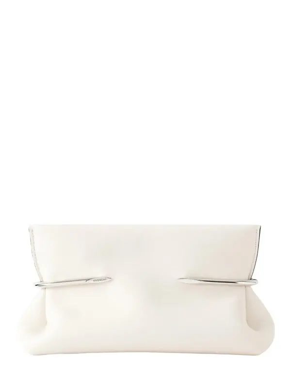 Givenchy Pinch Metal-bar Clutch Bag - Cream